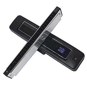 WAAZVXS Tremolo Harmonica 24 Hole 48 Tone Blues Harp Mouth Organ Key of C ABS Resin Brass Reed Musical Instruments (Color : Key A)