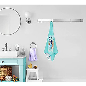 Jay Franco Bluey & Bingo Bath/Pool/Beach Hooded Towel - Super Soft & Absorbent Cotton Towel, Measures 22 x 51 Inches (Official Bluey Product)