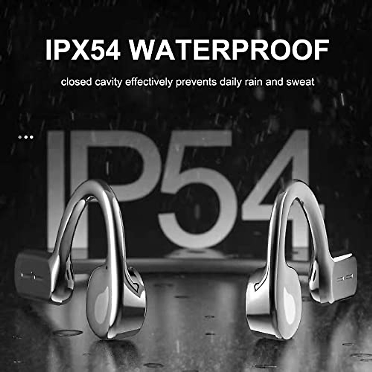 NVAHVA Bone Conduction Wireless Headphone, Open-Ear Bluetooth Headset fo Sports (Black)