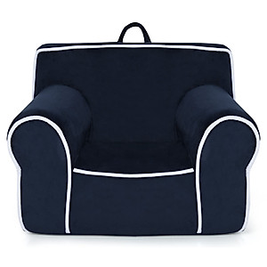 Costzon Kids Couch, Toddler Soft Sofa Chair w/Removable & Washable Velvet Surface for Preschool, Play Room, Nursery, Kindergarten, Toddler Sofa Couch for 0-5 Boys Girls Birthday Gift (Navy Blue)