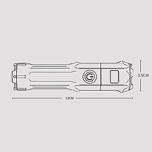 EEZCP Peachloft Flashlight, Peachloft Powerful Versatile Tactical Flash Light, 200000 Lumen LED Rechargeable Bright Flashlight, Zoomable Beam - Powerful, Bright, for Outdoor and Home Use (1PCS)