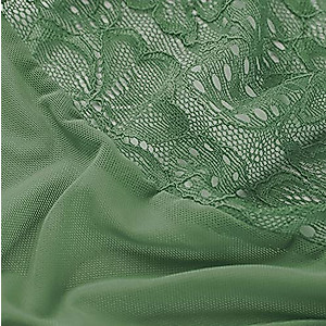 ALLureLove Lingerie for Women Sexy One-Piece Teddy Lingerie Bodysuit Lace Nightie (Small, Green)