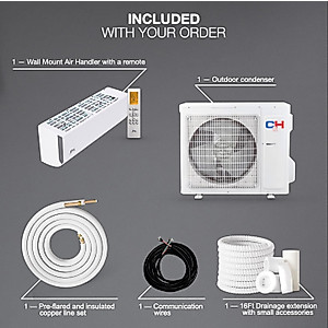 Cooper & Hunter Olivia Series, 36,000 BTU, 230V, 18.00 SEER2, Single Zone Mini Split AC/Heating Ductless Inverter System, Including Installation kit