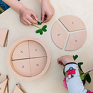 THE FRECKLED FROG Learning Fractions - Set of 55 - Math Manipulatives - Fraction Circles with 10 Values - Teach Equivalents and Parts to Whole