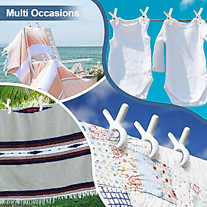 CCINEE 12 Pack Beach Towel Clips for Beach Chairs Cruise, Plastic Clothespins Towel Holder Clips Laundry Clothespins Heavy Duty Hanging Rack