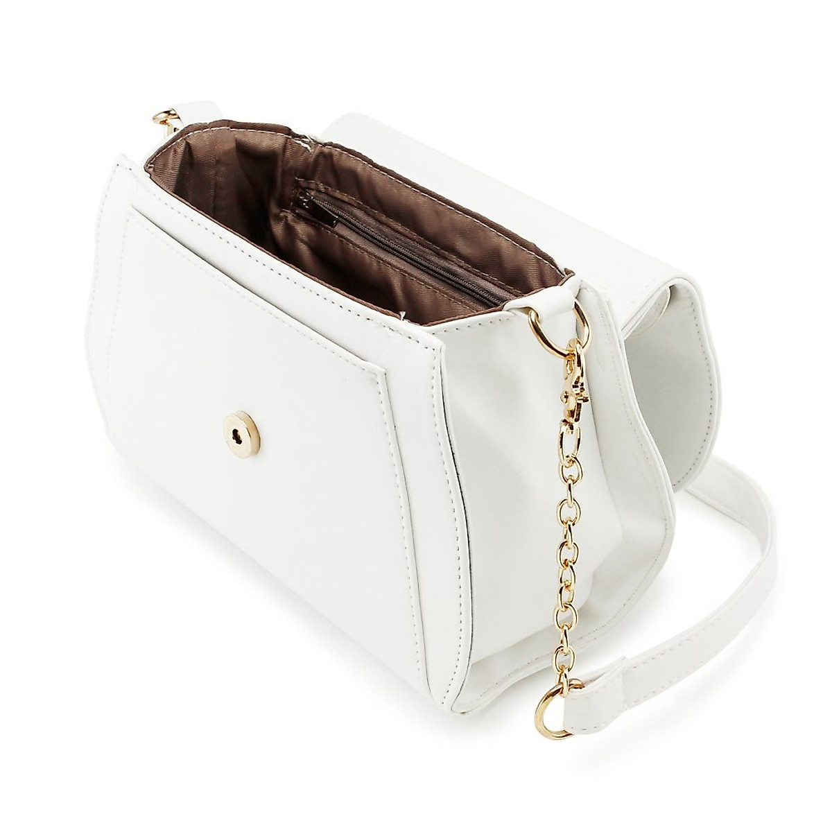 OCT17 Moon Luna Design Purse Kitty Cat satchel shoulder bag Designer Women Handbag Tote PU Leather Sailer Style (White)