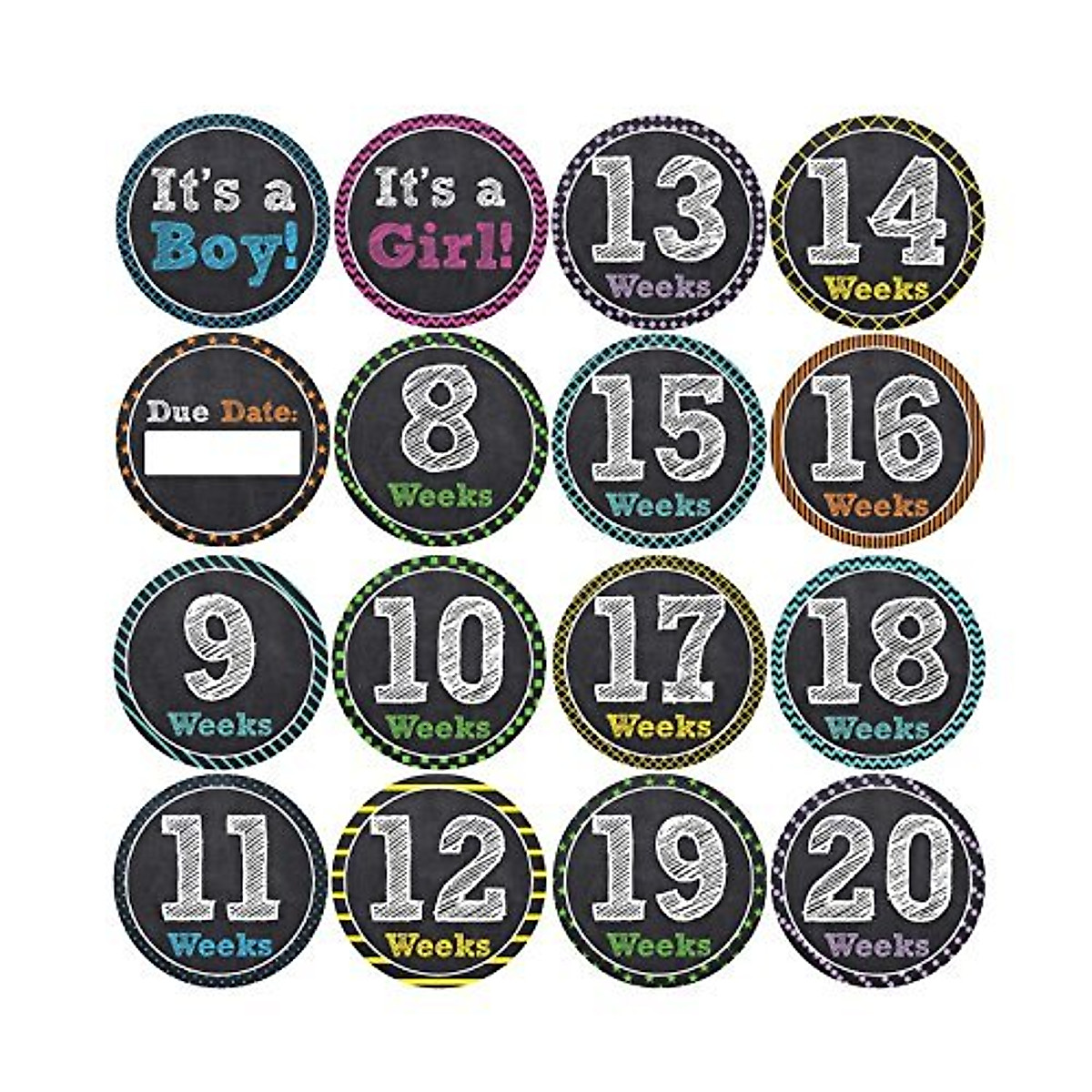 Belly Doodles 36 Weekly Pregnancy Stickers 3.94 Inch