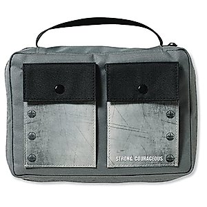 Bible Cover for Boys, Zippered, with Handle, Canvas, Gray, Medium