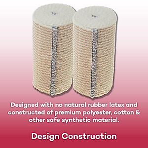 Dealmed 4" Elastic Bandage Wrap with Self-Closure – 2 Elastic Bandages, 5 Yards Stretched Compression Bandage Wrap, Wound Care Product for First Aid Kit and Medical Facilities