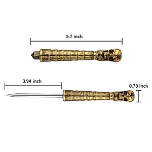 MUMIAO Bottle Opener, Stainless Steel Ice Pick with Safety Cover, Pick Tool for Breaking Ice, Non-slip Zinc Alloy Handle for Kitchen, Bars, Bartender, Camping (Bronze)