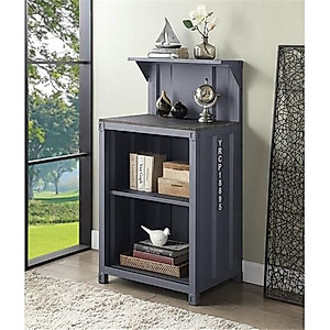 Acme Cargo Metal Reception Desk with 2 Open Compartments in Gunmetal