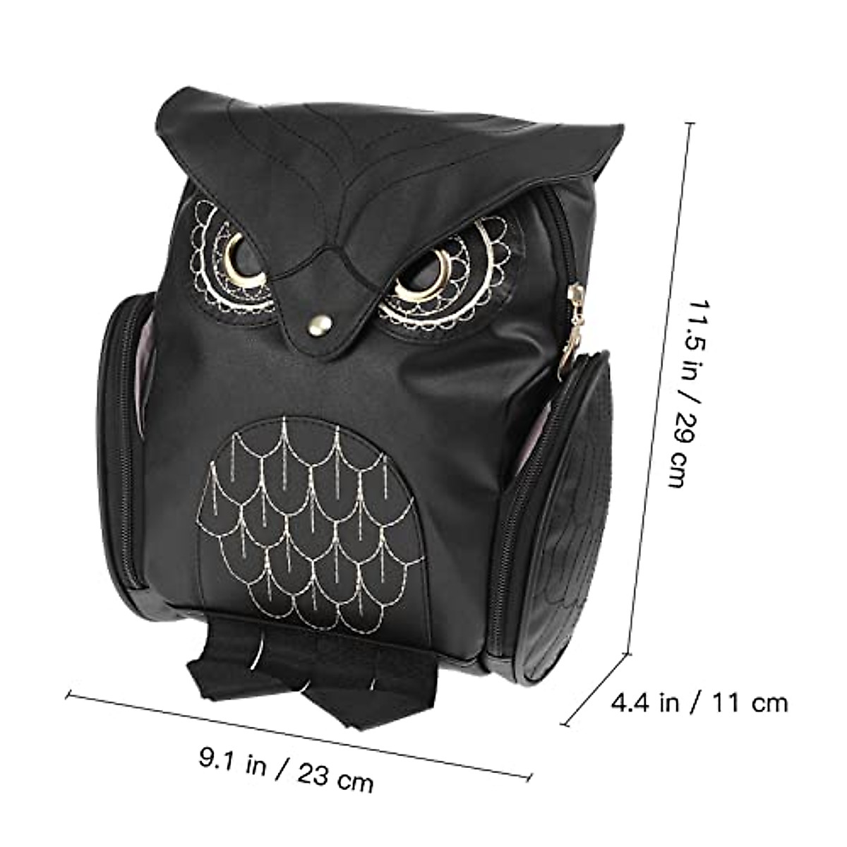 PRETYZOOM Owl Shaped Backpack Goth Purse PU Leather Backpack Fashionable Women Backpack Travel School Backpack Casual Backpack Owl Gifts for Women Gothic Purse School Backpacks for Teenagers