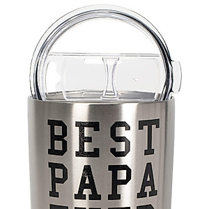 Elanze Designs Best Papa Ever 30 Oz Stainless Steel Travel Mug with Lid