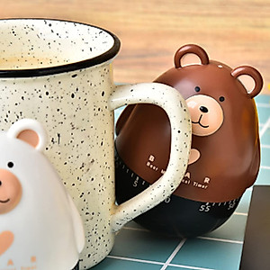 DOITOOL Animal Kitchen Timers for Kids, Cute Cartoon Bear 60 Minutes Mechanical Kitchen Timer Wind Up Countdown Timer for Kitchen Baking Cooking (Orange)