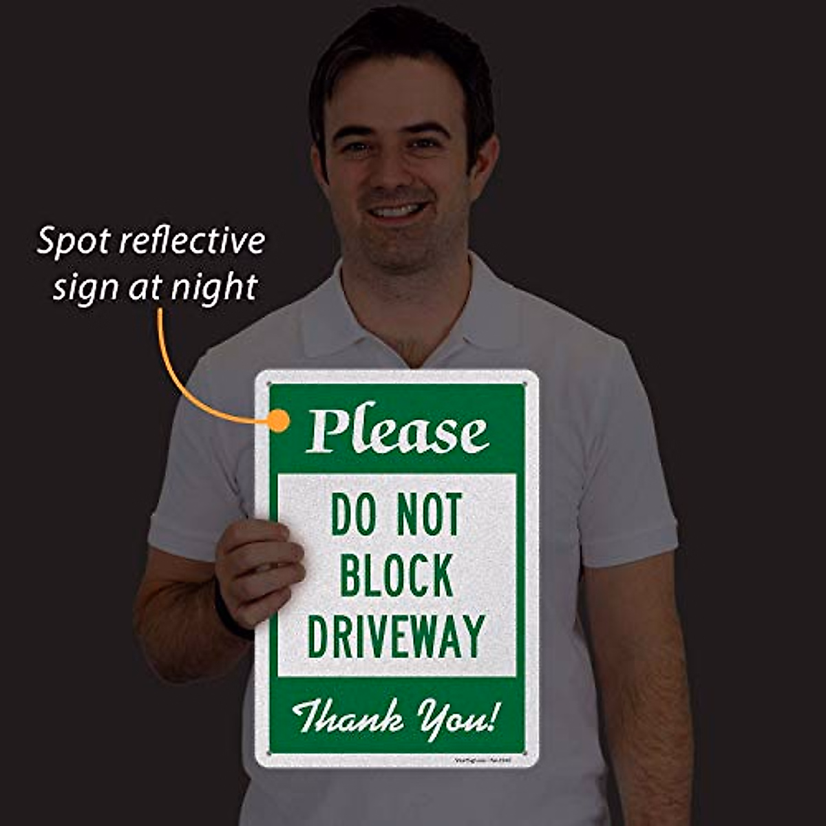 SmartSign Do Not Block Driveway Sign, Please Do Not Block Driveway Thank You Sign | 10" x 14" Engineer Grade Reflective Aluminum