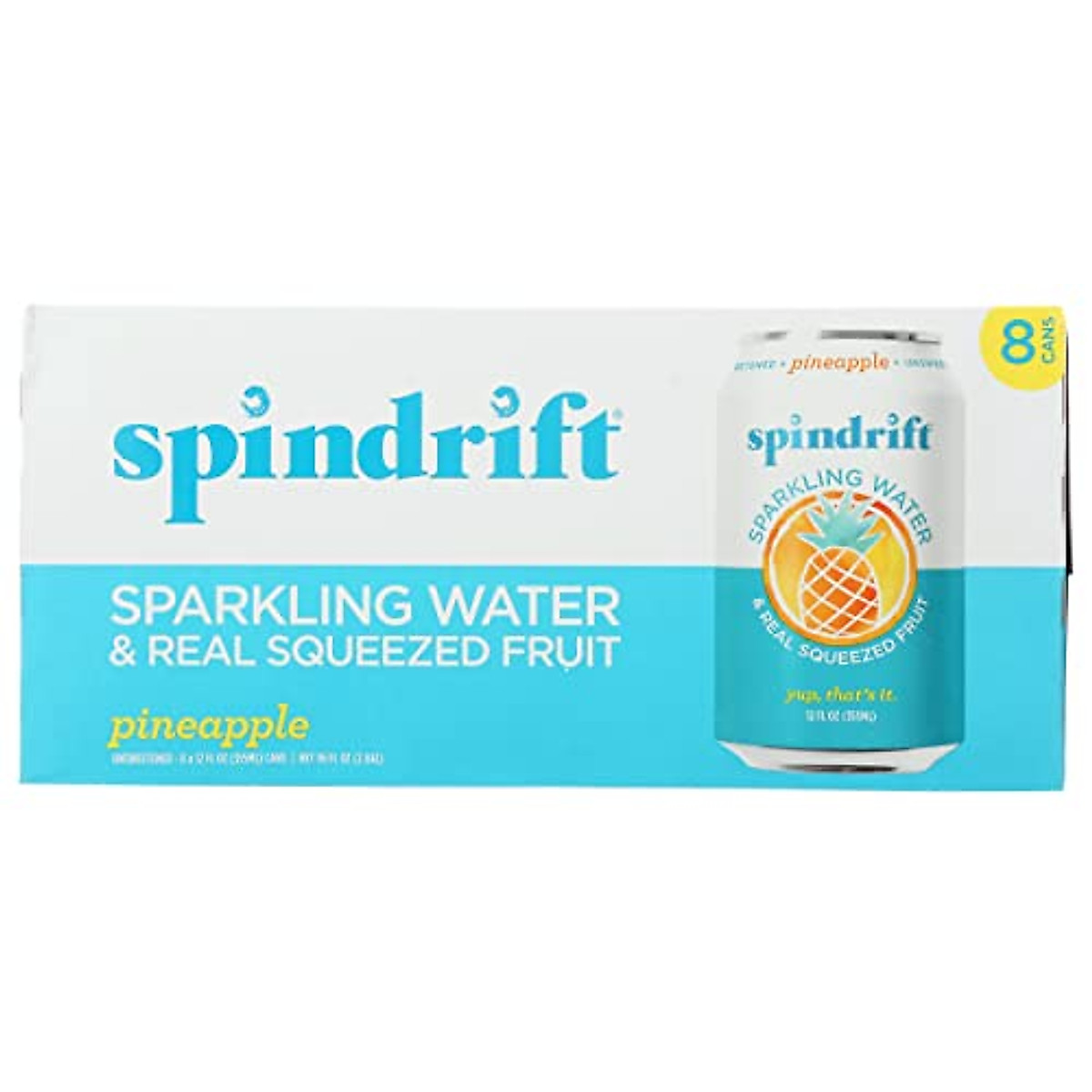 SPINDRIFT Pineapple Sparkling Water, 12 FZ