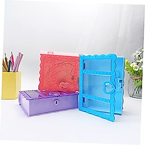 KOMBIUDA 3pcs Kids Stationary Cookie Gift Box Book Boxes Decorative Book Cartoon Box Candy Case with Lock Christmas Treat Box DIY Making Box Candy Storage Box Book-shaped Candy Box Toy Girl