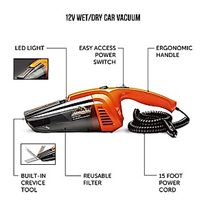 ArmorAll Armor All-12V Wet/Dry Car Vac (AA12V10901), Orange