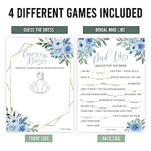 Hadley Designs 40 Floral Funny Bridal Shower Games 20 Guests - Wedding Games for Bridal Shower Games for Guests, Couples Wedding Shower Games for Couples, Bridal Party Games, Bridal Shower Bingo Game