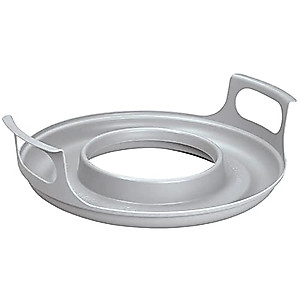 Microwave cool plate and spillover caddy with handles. For bowls, plates and microwave meals. BPA free