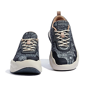 UIN Women's Chunky Platform Fashion Sneakers Walking Casual Comfortable Art Painted Travel Hiking Shoes Catalonia Ⅲ Geometric Dream (8)