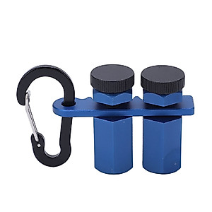 Stair Gauge, 2 Pack Aluminum Alloy Non Slip Framing Square Stop, Stair Stringer Layout Tool with Holder Carabiner for Framing Square, Carpentry Squares Stair, Rafter Gauge Clamps (Blue)