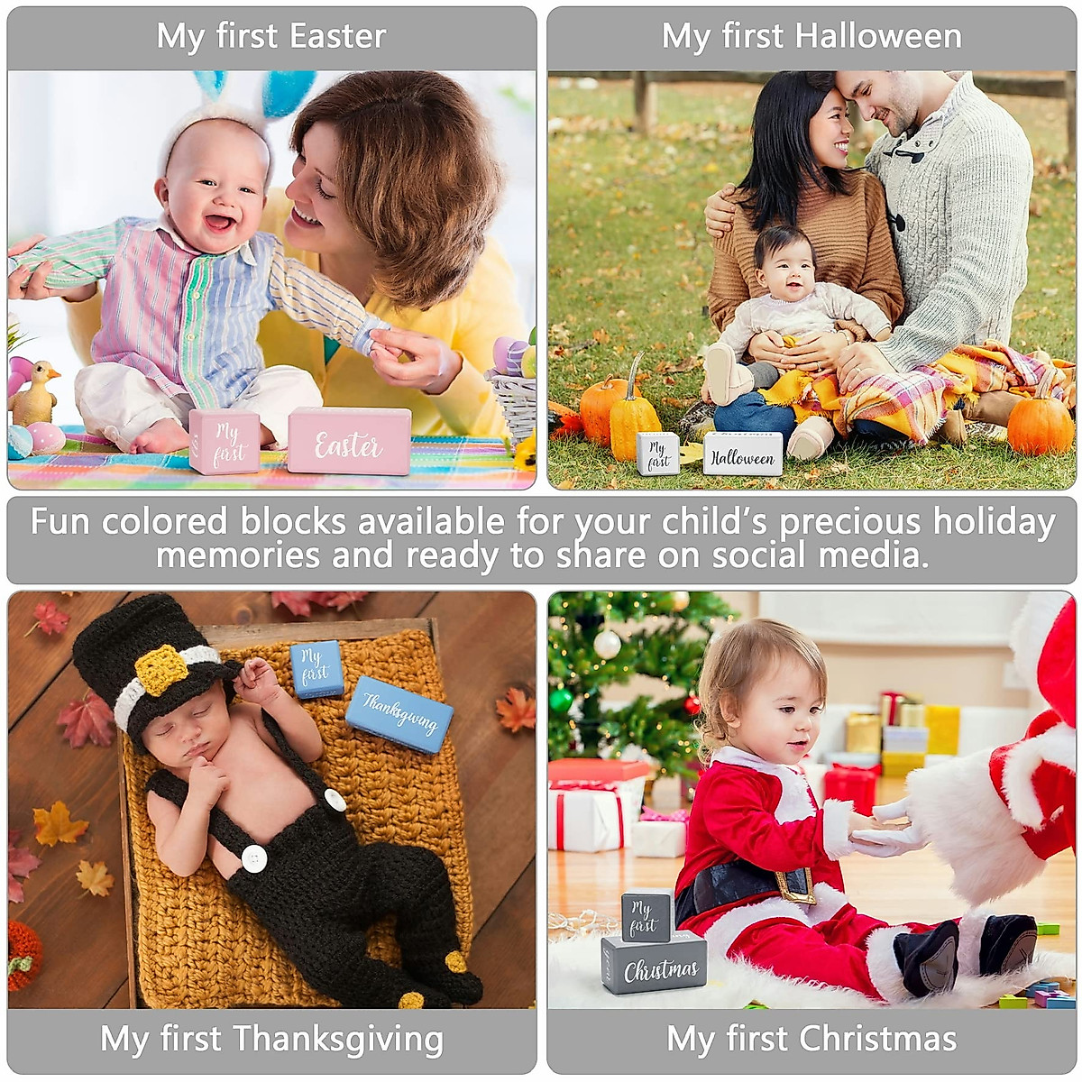 Pink Baby Monthly Milestone Blocks with Bag. Baby Age Blocks for Girl or Boy Baby Photo Props and Baby Shower. Month Baby Milestone Blocks with Grammatically Correct Month and Year