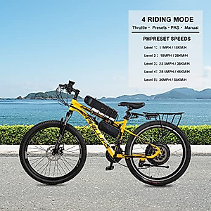 PEXMOR Electric Bike Conversion Kit, 48V 1000W 26" Front/Rear Wheel w/Tire Ebike Conversion Kit, Electric Bicycle Hub Motor Kit with LCD Display/Controller/PAS/Brake Lever/Torque Arm (Front)