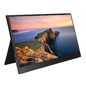 TOPINCN FHD Computer Display, 178 Degree Dual Speakers 14in IPS Portable Monitor 1920x1080 Resolution with Magnetic Cover for Mobile Phone (US Plug)