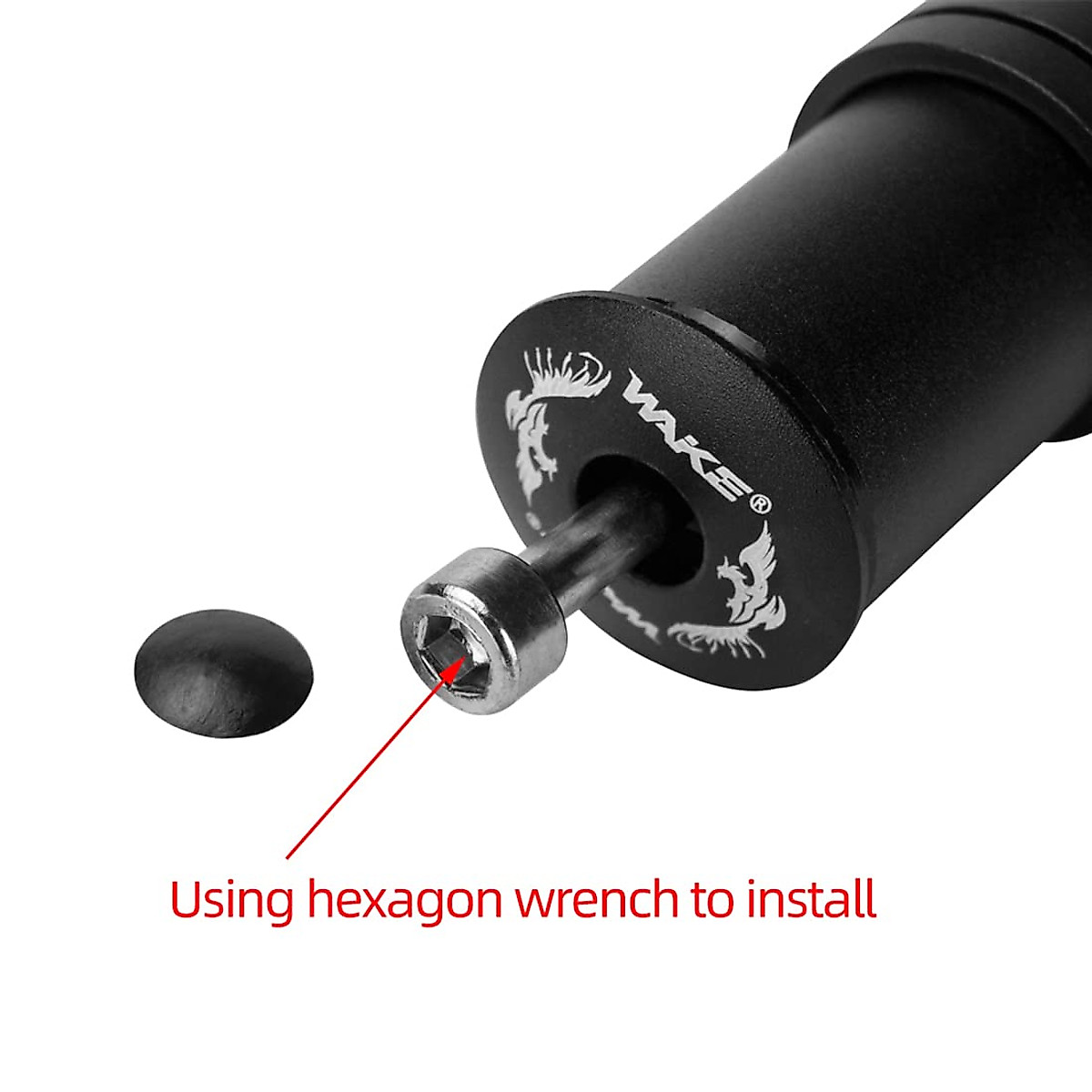 Bike Stem Riser Wake Bike Fork Stem Extender Bicycle Handlebar Raiser Head Up Adapter Suitable for Mountain Bike, Road Bike, MTB, BMX (Aluminium Alloy, Adjustable, Black)