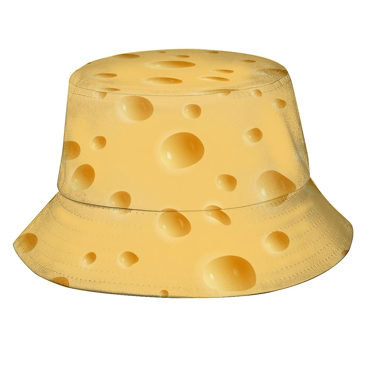 WELBB Cheese Funny Bucket Hats Sun Cap Summer Packable Travel Fisherman Hat for Men and Women Black, One Size