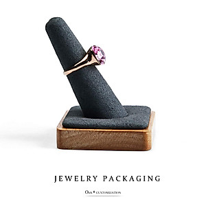 Oirlv Single Finger wooden ring display stand Jewelry Showcase Display Holder (Grey)