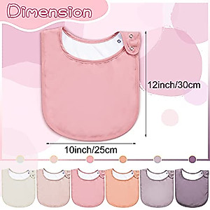 Janmercy 6 Pcs Special Needs Baby Drool Bibs Adjustable Cotton Bibs Feeding Bandana Bibs for Baby Boy Cotton Snap Button Bib Set for Boys Girls Newborn Unisex Plain Colors