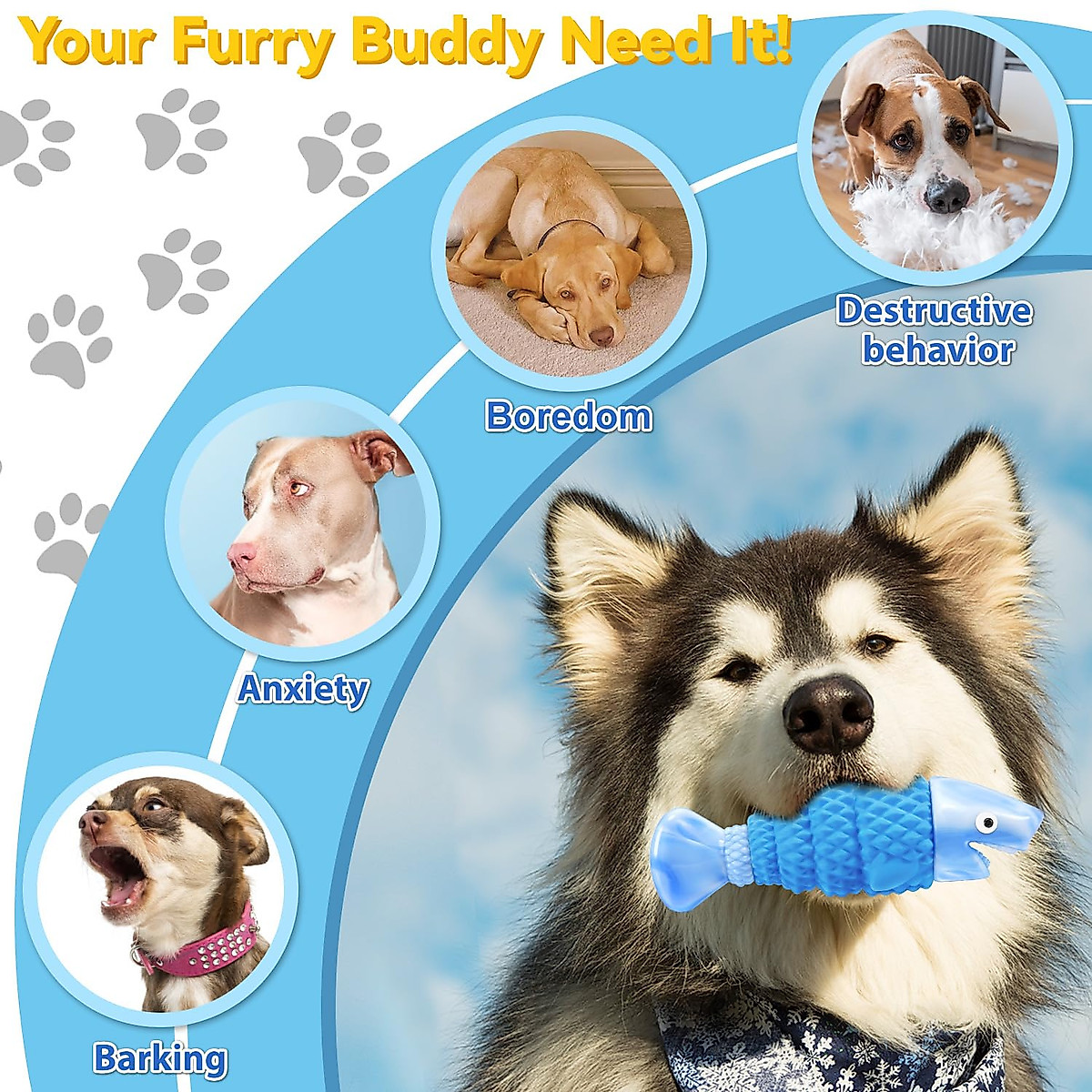 BoYoYo Tough Dog Toys for Aggressive Chewers Large Breed, Dog Chew Toys for Aggressive Chewers, Indestructible Dog Toy for Large Dogs, Durable Dog Toys, Large Dog Toys for Big Dogs, Squeaky Dog Toys