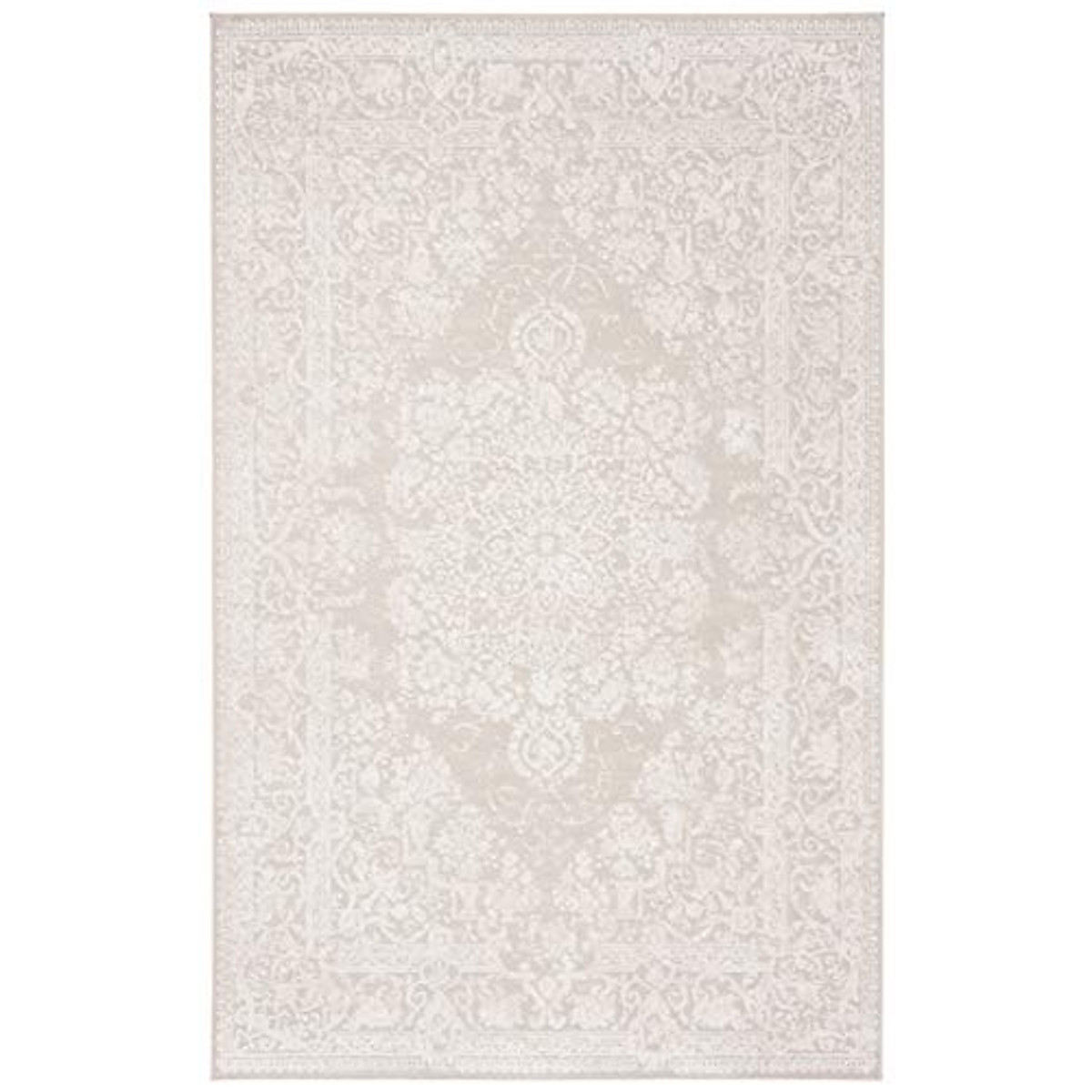 SAFAVIEH Reflection Collection 8' x 10' Cream/Ivory RFT664D Boho Tribal Distressed Living Room Dining Bedroom Area Rug