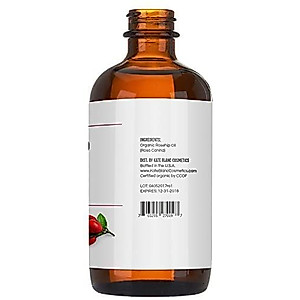 Kate Blanc Cosmetics Rosehip Oil for Face & Skin (4oz, Organic, Pure, Cold Pressed) Rosehip Seed Face Oil for Facial & Gua Sha Massage