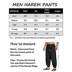 COOFANDY Men's Cotton Linen Pants Wide Leg Pants Baggy Harem Pants Beach Trousers Sky Blue