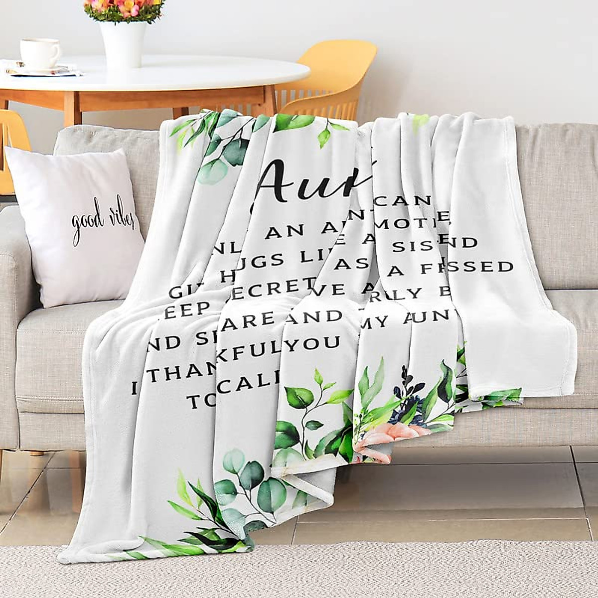 Aunt Gifts from Niece Nephew, Best Aunt Ever Gifts for Aunts from Niece Aunt Flannel Blanket for Auntie Birthday Gifts from Niece Christmas for Aunt Soft Throw Blanket 60"*50"
