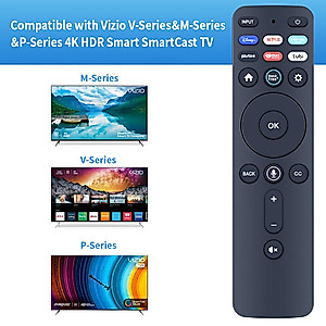 XRT260 Replacement Voice Remote Control for Vizio V-Series M-Series P-Series 4K HDR Smart TV，Compatible with Vizio TV V435-J01 V505-J01 M43Q6-J04 M50Q6-J01 M50Q7-J01 P65Q9-J01 P75Q9-J01 P85QX-J01