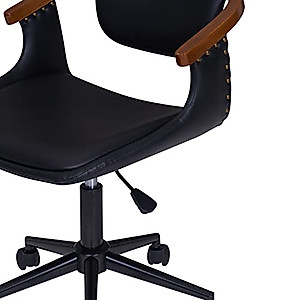 npd furniture and more Darwin PU Bamboo Office Chair, Black/Walnut