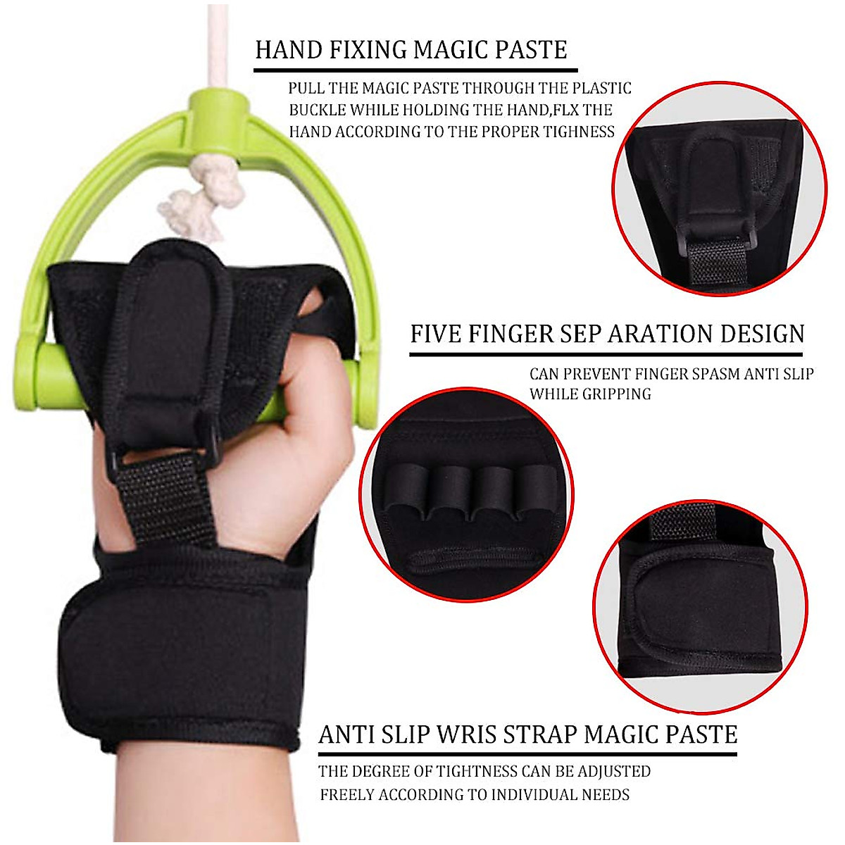 KIKIGOAL Finger Splint Brace Ability, Finger Gloves Brace Elderly Fist Stroke Hemiplegia Hand Training