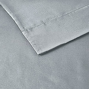 Intelligent Design Microfiber Bed Sheet Set Wrinkle Resistant, Soft Sheets with 12" Pocket, Modern, All Season, Cozy Bedding-Set, Matching Pillow Case, King, Grey, 4 Piece