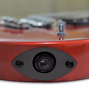 MAXCHEER 1/4" Oval Guitar Jack 6.35mm Output Input Plug Socket for Mono Electric Guitar (Black)