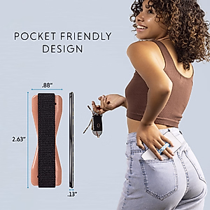 Universal Grip for Most Smartphones, Mini Tablets and Cases, Mauve Rose Base with Black Elastic Strap, LH-01Rose