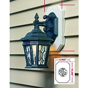 Arlington 8141DBL Siding Mounting Kits with Built-in Box, White, for 1/2 inch Lap Double Siding, 1-Pack