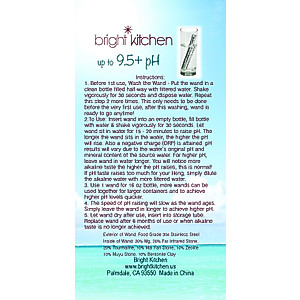 Bright Kitchen 2 Pack Alkaline Water Stick Wand Naturally Raise pH 9.5 Adds Tourmaline, Maifan, Muyu, Far Infrared Stone Reduces ORP Reusable Portable Make Your Own Mineral Water Makes 100 gallons