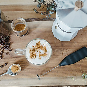 GROSCHE Milano Stove top espresso maker (9 espresso cup size 15.2 oz) White, and battery operated milk frother bundle for lattes