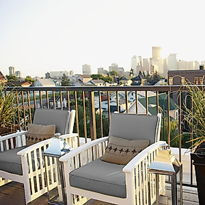 Joramoy Patio Cushion Covers 22×20×4 in - Waterproof Outdoor Seat Cushion Slipcovers Replacement, Outdoor Chair Couch Cushion Covers for Patio Furniture with Zipper, Set of 4, Covers Only,(Gray)