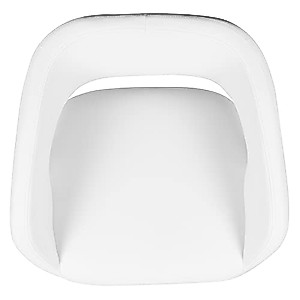 Flash Furniture Erik Contemporary Adjustable Height Barstool with Footrest and Rounded Mid-Back, Upholstered Bar or Counter Height Stool, White/Gold