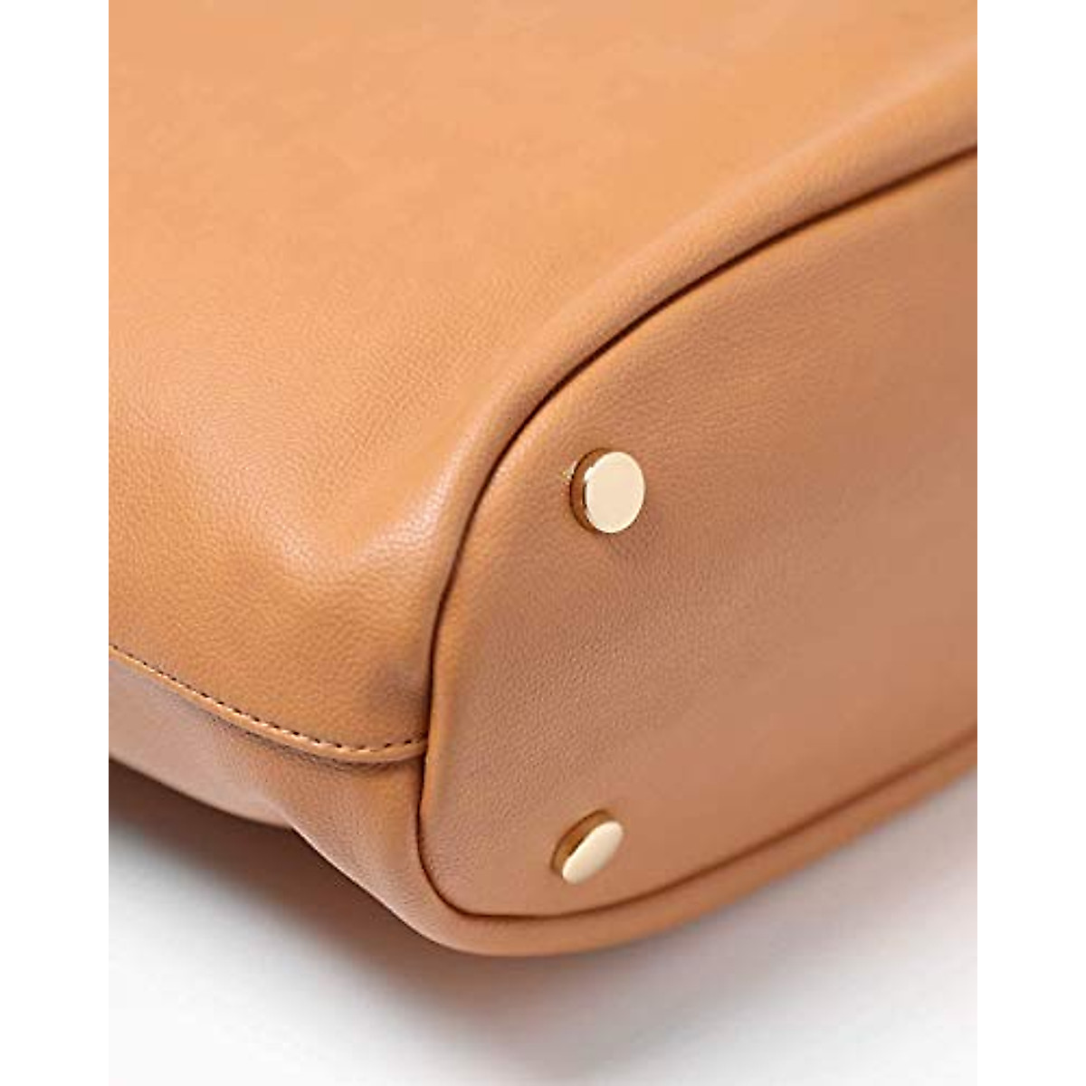 Little Unicorn Citywalk Tote – Diaper, Work, Travel Bag with Changing Pad - Premium Vegan Leather – 6 Interior Pockets – Wipes Clean Inside & Out (Cognac)